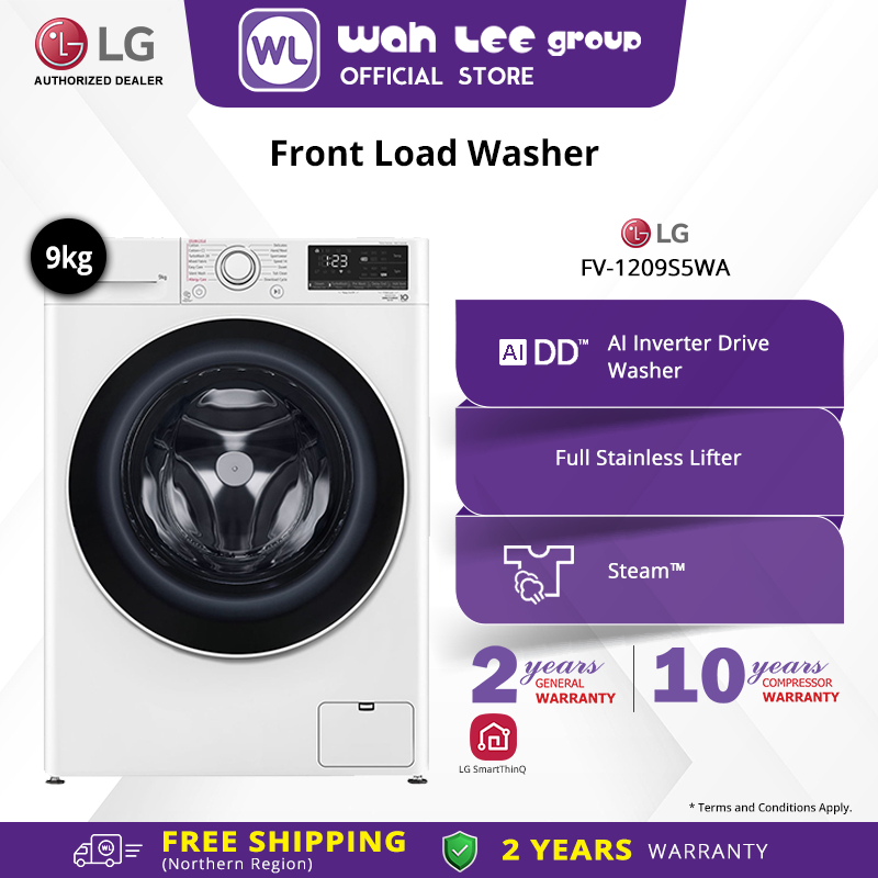 LG 9kg Front Load Washer with Ai Direct Drive Washing Machine with ...