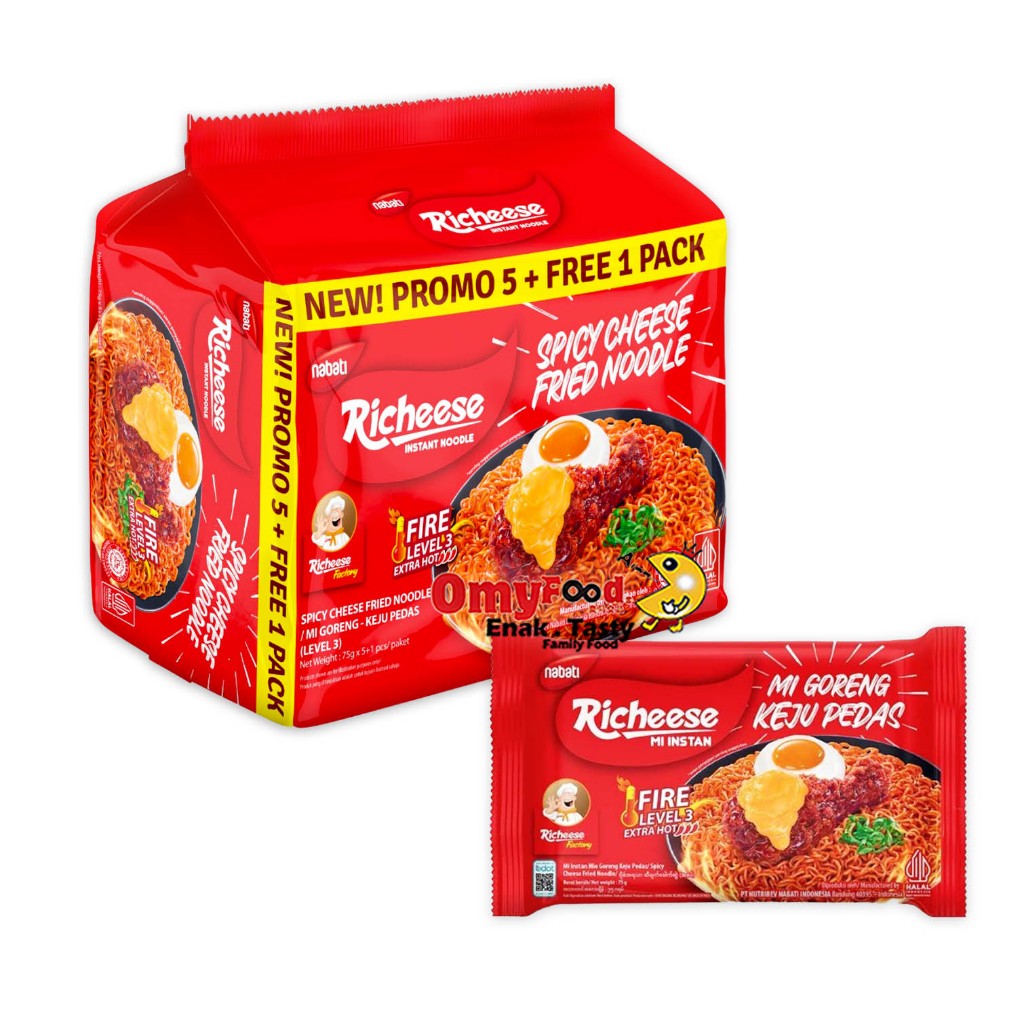 67g, 65g Nabati Richeese Mi Instan [Ramen Keju Pedas/Ramen Keju/Mi ...