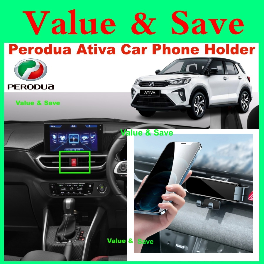 Perodua Ativa Custom Fit Gravity Phone Holder Air Vent Aircond Mobile ...