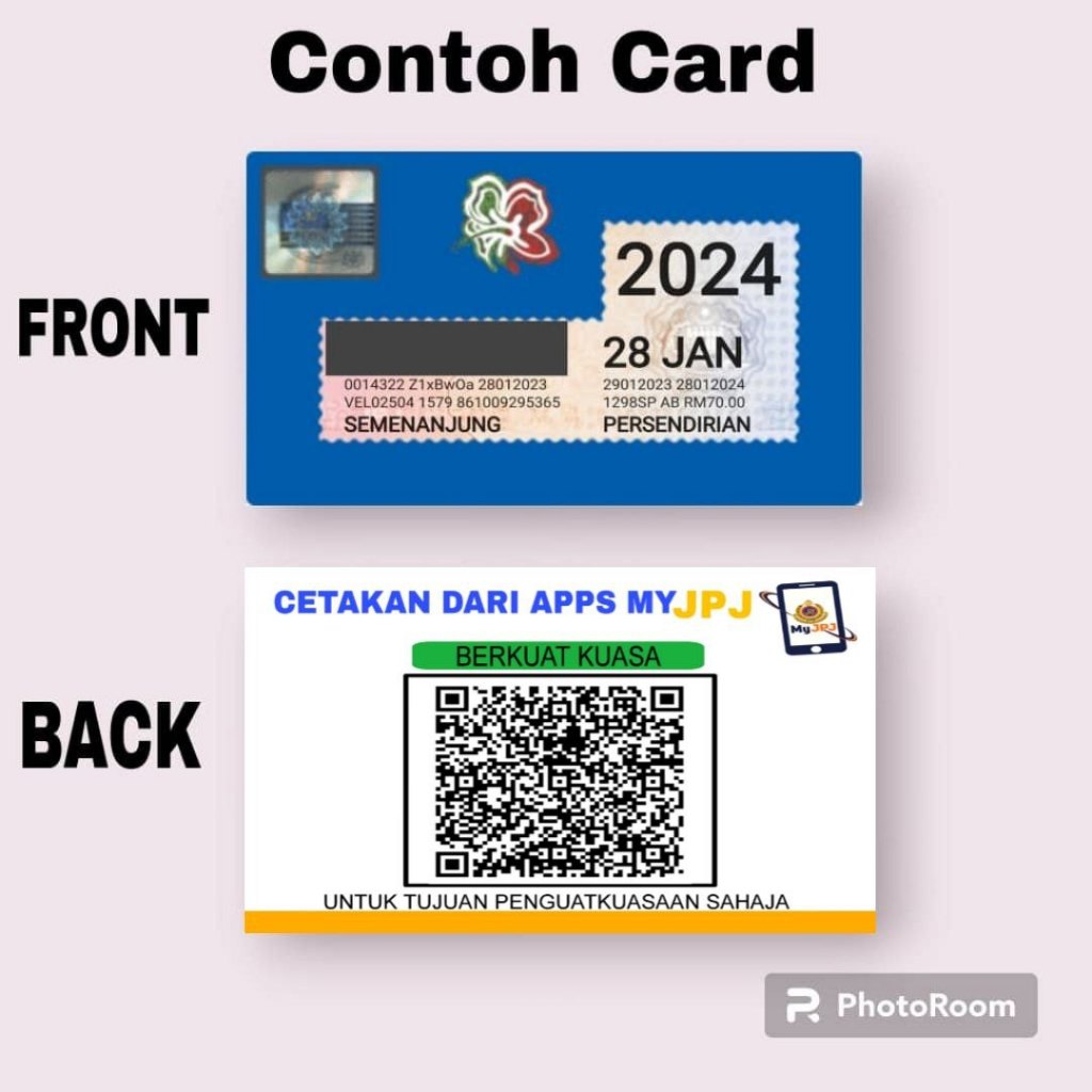 CUSTOM Lesen Kereta Motorsikal / Roadtax / JPJ QR Code /car motorcycle ...