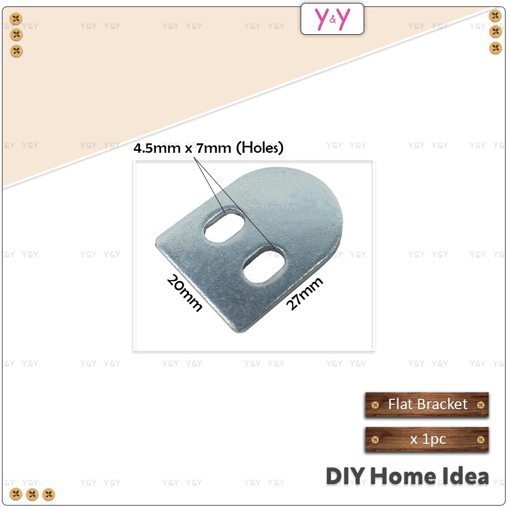 Y&Y Eco 20mm x 27mm Furniture Flat Bracket / Flat Joint Brace / Flat ...