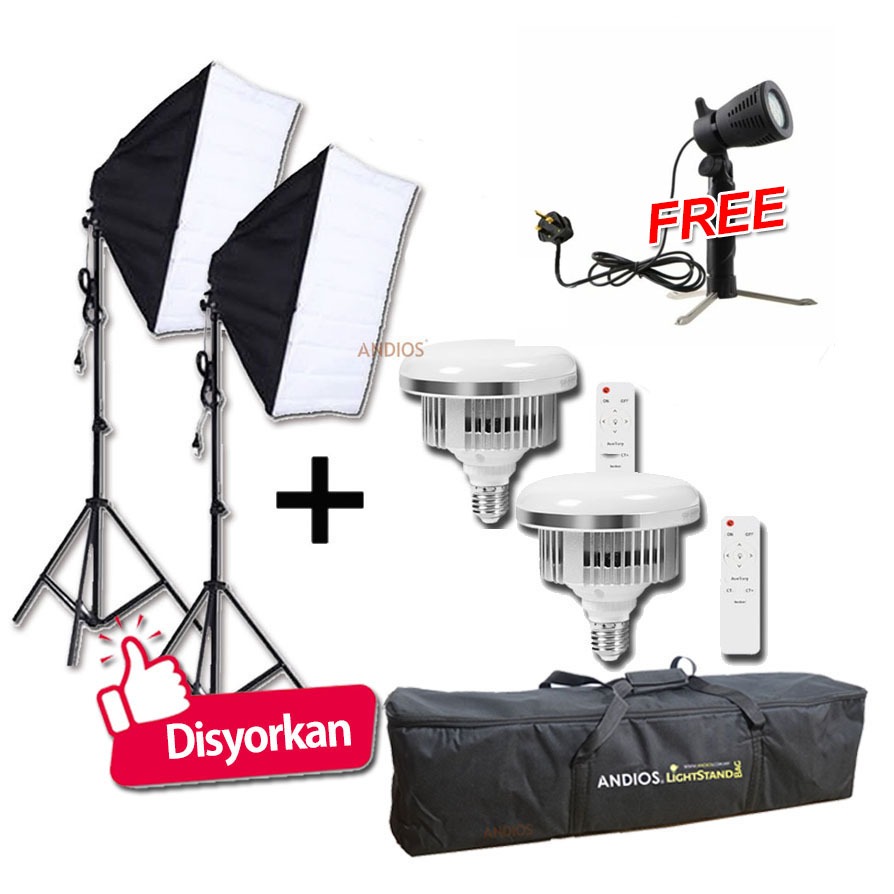 Lampu Studio Lighting Softbox 105w LED Bulb Photography Light Lamp ...