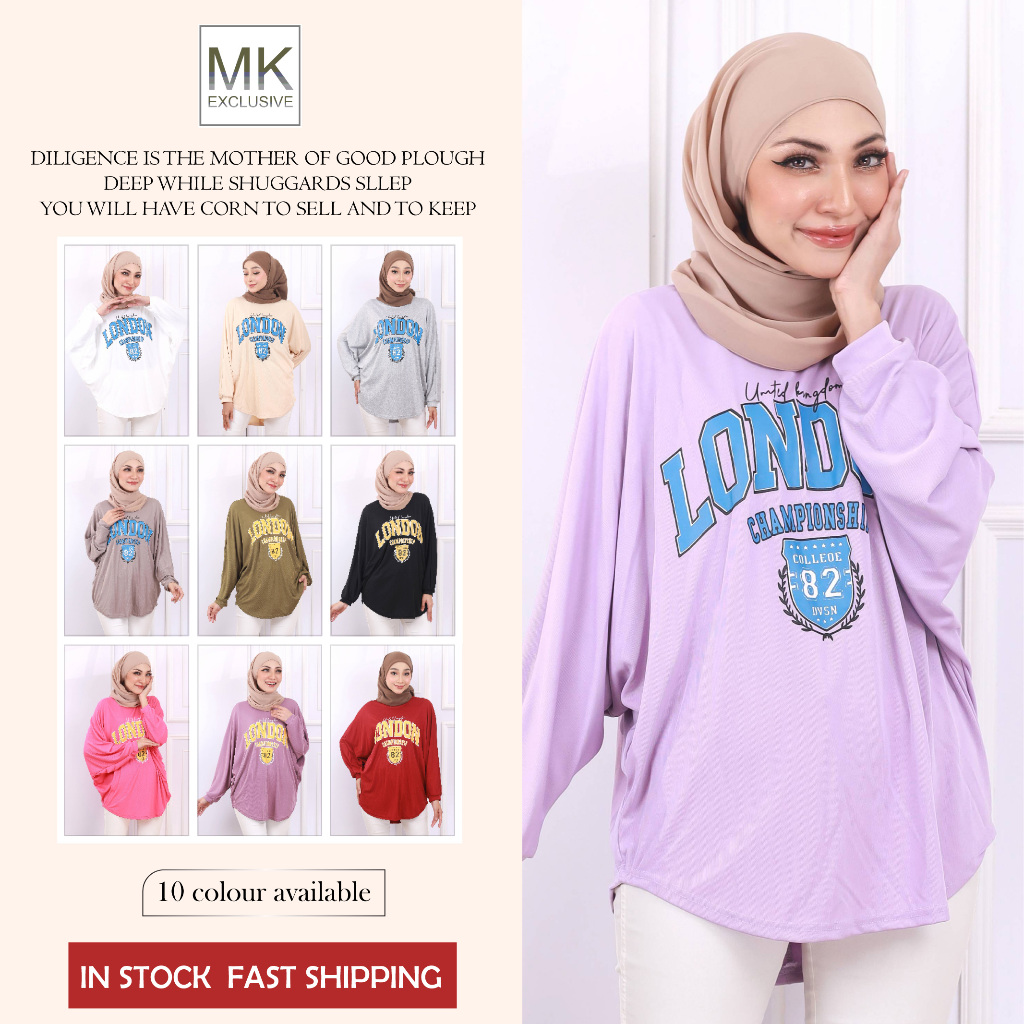 MKEX batwing blouse women Muslimah Fashion Blouse Baju Blouse Wanita ...