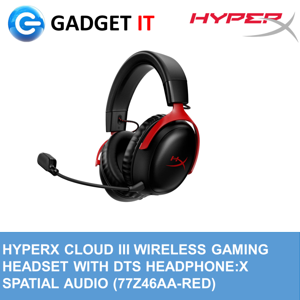 HYPERX CLOUD III WIRELESS GAMING HEADSET WITH DTS HEADPHONE:X SPATIAL ...