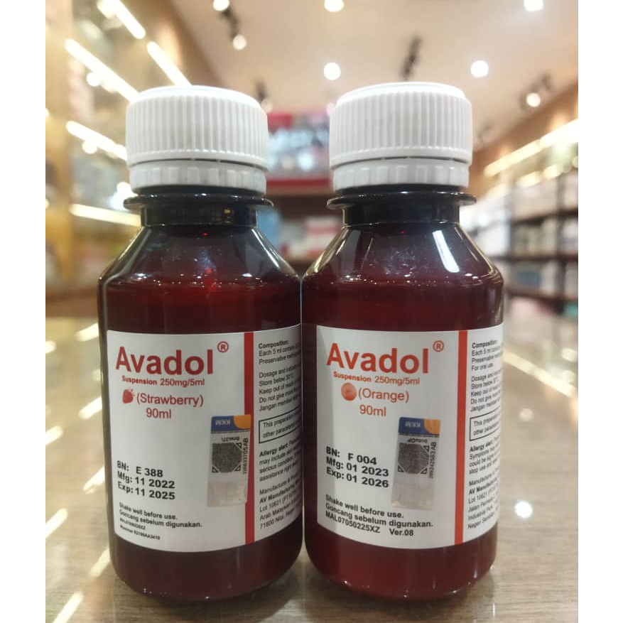 AVADOL SUSPENSION 250MG/5ML (ORANGE/ STRAWBERRY) 90ML | Shopee Malaysia