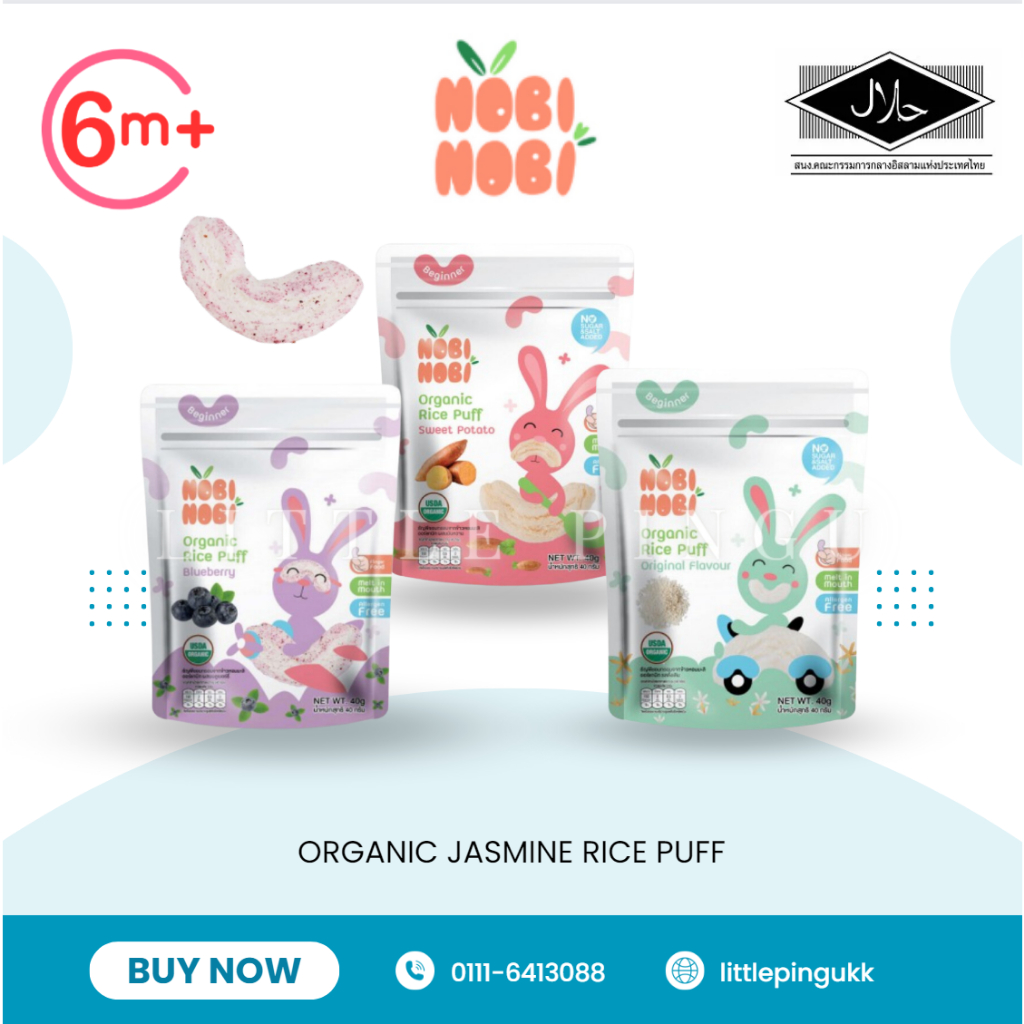 NOBI NOBI ORGANIC JASMINE RICE PUFF (FOR 10 MONTHS +) | Shopee Malaysia