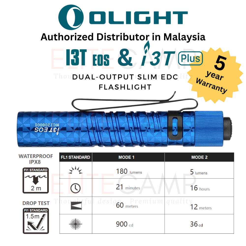 Olight i3T Small Flashlight Dual Outpot Slim EDC Camping Hiking ...