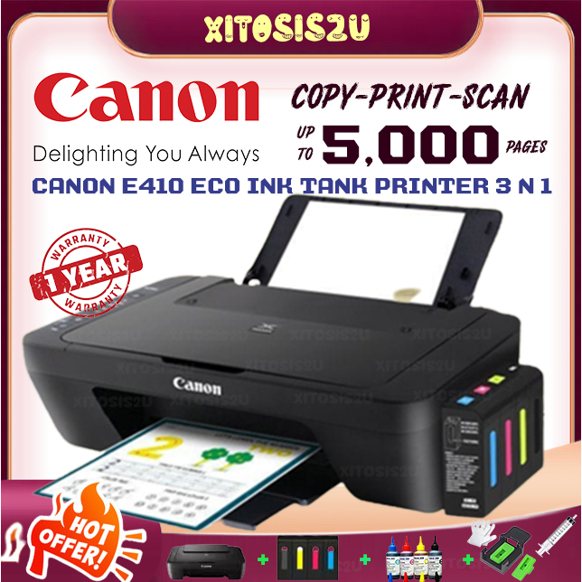 Canon E410New Green-White Compatible ECO INK TANK PRINTER [Copy-Print ...