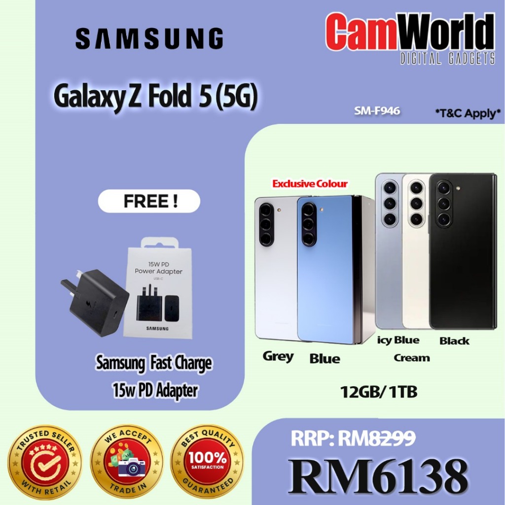 Samsung Galaxy Z FOLD5 / Z FOLD 5 5G ( SM-F946 ) ( 12GB + 512GB ...