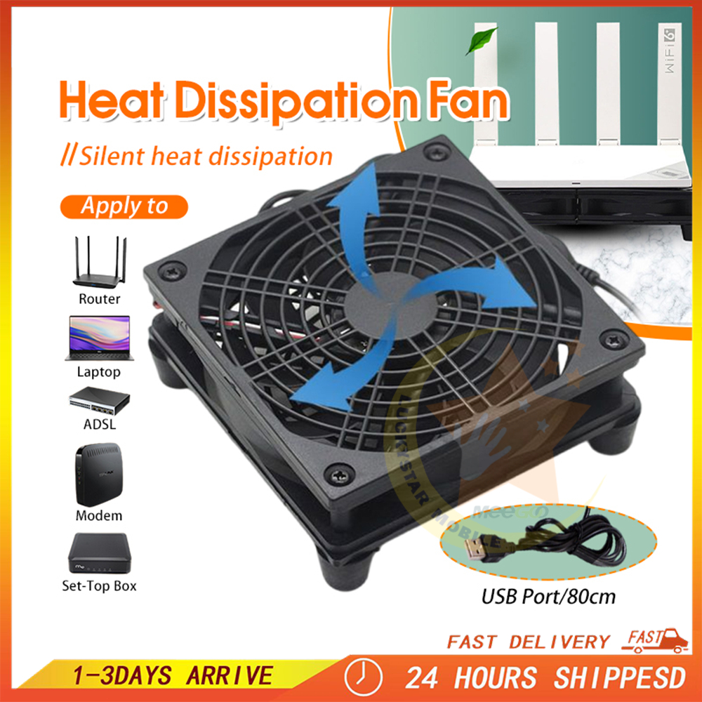 Powerful WiFi Router Cooling Fan 1800RPM USB Set-top Box Modem TV Box ...