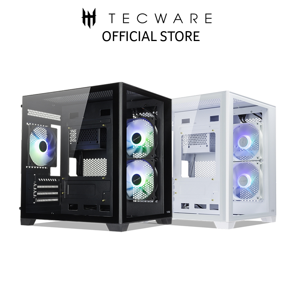 TECWARE VXM2 DUAL CHAMBER ARGB M-ATX GAMING CASE - (BLACK / WHITE ...