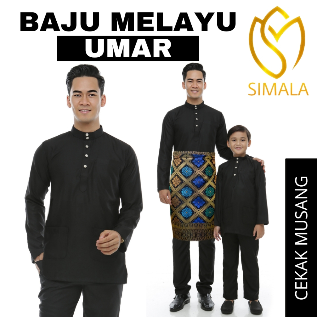 ( RAYA 2024 ) (Dewasa)UMAR Baju Melayu Exclusive Cekak Musang - zip ...