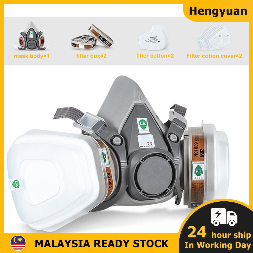 7in1 6200 N95 Grade Anti Gas mask Anti Poison Mask Half Face Safety ...