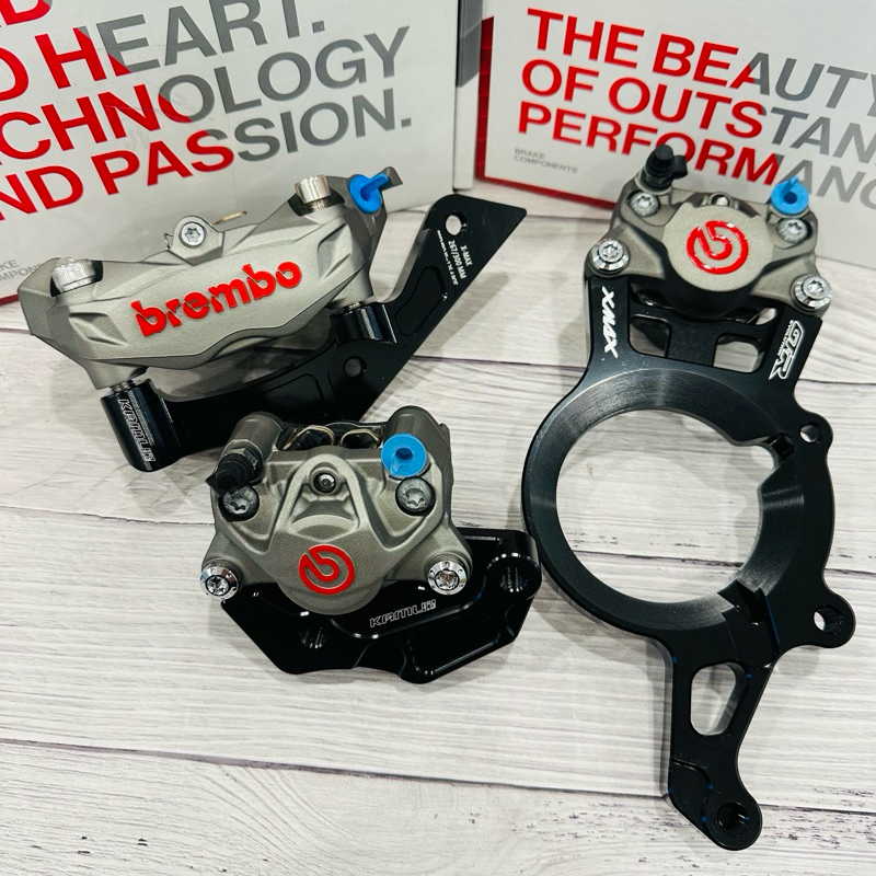 XMAX V1 V2 V3 ORIGINAL BREMBO M3 K5 K50 4POT CALIPER FRONT REAR P34 RED ...