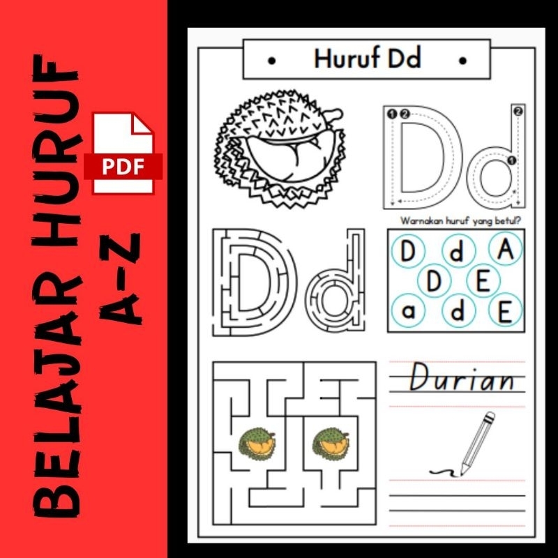 B11 [PDF] Latihan Huruf ABC A - Z Bahasa Melayu Tadika Pra sekolah ...