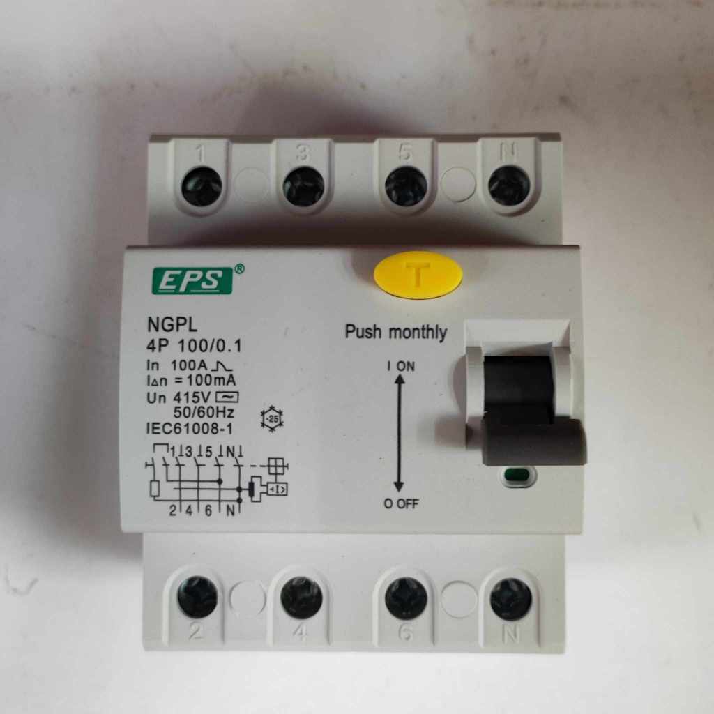 EPS ELCB RCCB 4 POLE 40A 63A 100A / 30MA 100MA 300MA RESIDUAL CURRENT CIRCUIT BREAKER AUTOMATIC ...