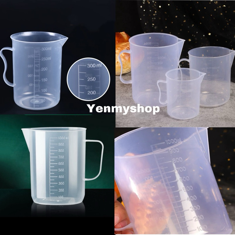 500ml 1Litres Kitchen Transparent Handle Measuring Cylinder Baking ...