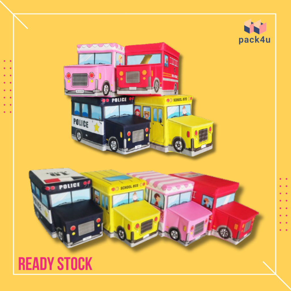 Foldable Vehicle Storage Box Kotak Simpan Mainan Cartoon Bus | Shopee ...