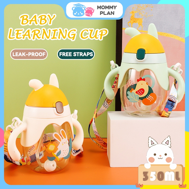 Baby Water Bottle Learning Cup Cartoon Rabbit Non-Spill Training Cup ...
