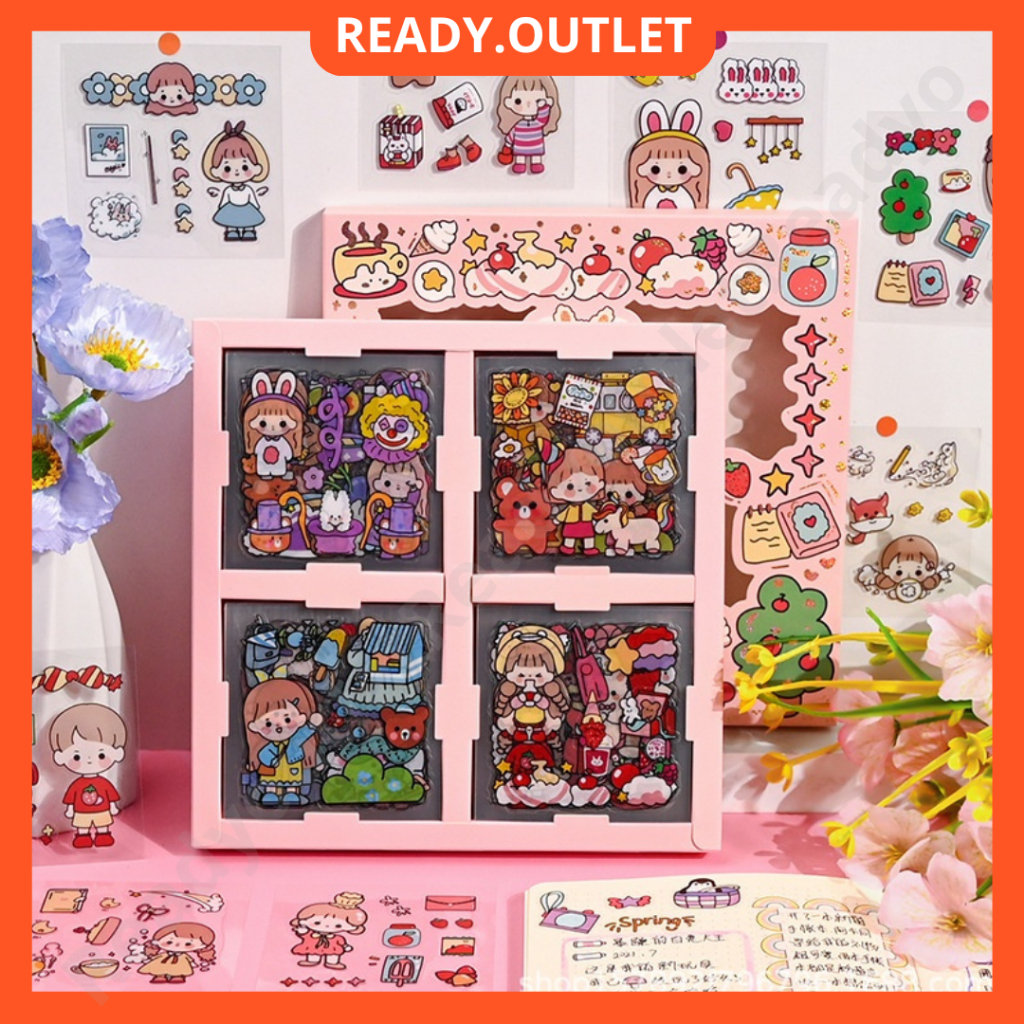 READY! 100PCS/set Cute Waterproof Stickers Scrapbook DIY Journal Diary ...