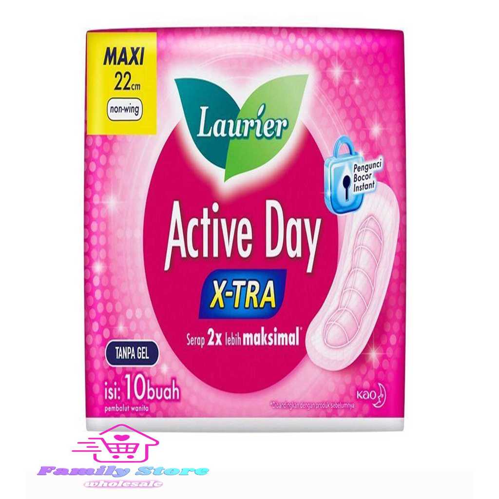 LAURIER Active Day X-TRA Maxi Non Wing 22CM 10'S | Shopee Malaysia