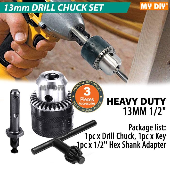 MYDIYHOMEDEPOT - 3Pcs SDS Drill Chuck Key Head Set Adapter Converter ...