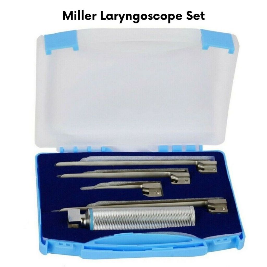 LED Conventional Miller Laryngoscope Set with 4 Blades, Medical First ...