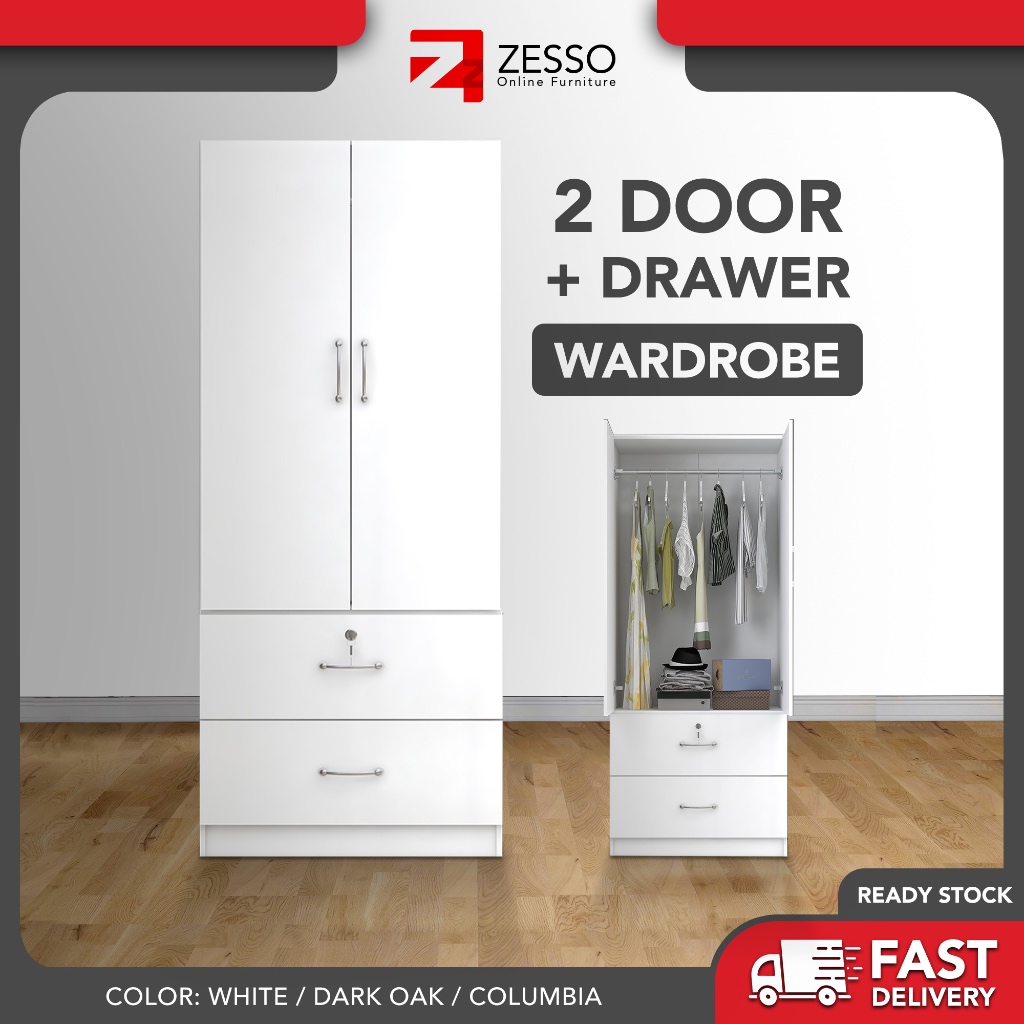 ZESSO 2.5FTX6FT WARDROBE + DRAWERS /ALMARI /CUPBOARD/ALMARI BAJU/Baby ...