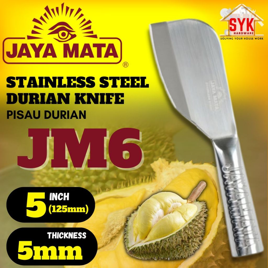 SYK Jaya Mata JM6 4 3/4" 1Pcs Stainless Steel Durian Knife Kitchenware ...