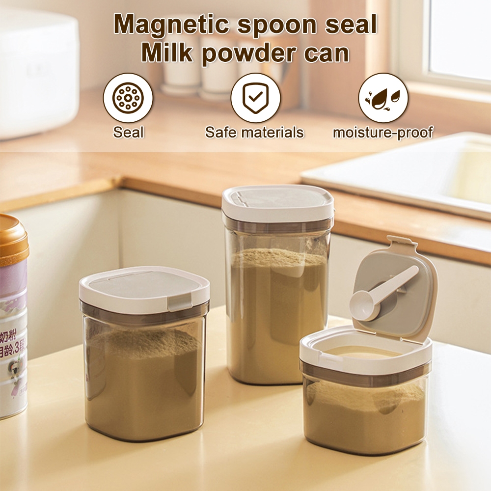 Airtight Container Milk Powder Jar Storage Free Scraper Spoon Reusable ...