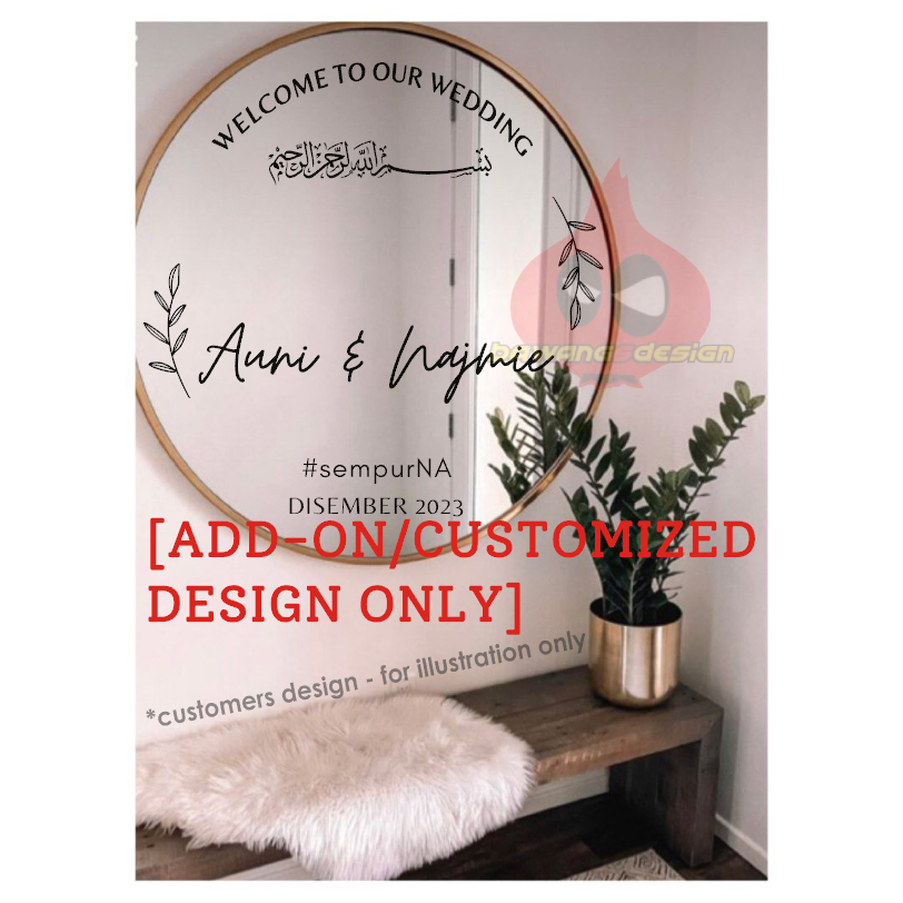[ADD-ON]/[CUSTOM ORDER ONLY] - Untuk Sticker Cermin Welcome Board Nikah ...
