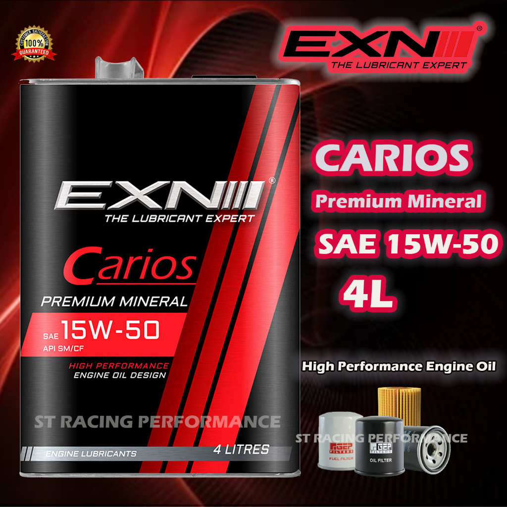 🎁FREE GIFT🎁EXN CARIOS PREMIUM MINERAL SAE 15W50 ENGINE OIL (4L ...