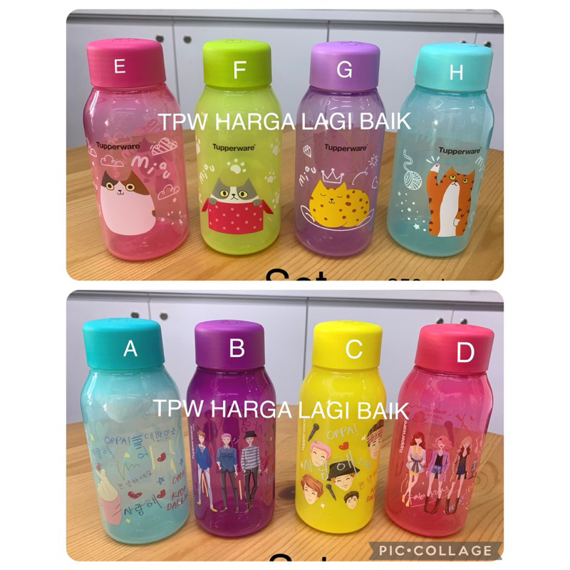 Tupperware Eco Fancy Kpop ,Kitty Quencher, Lion, Upin Ipin Bottle 350ml ...