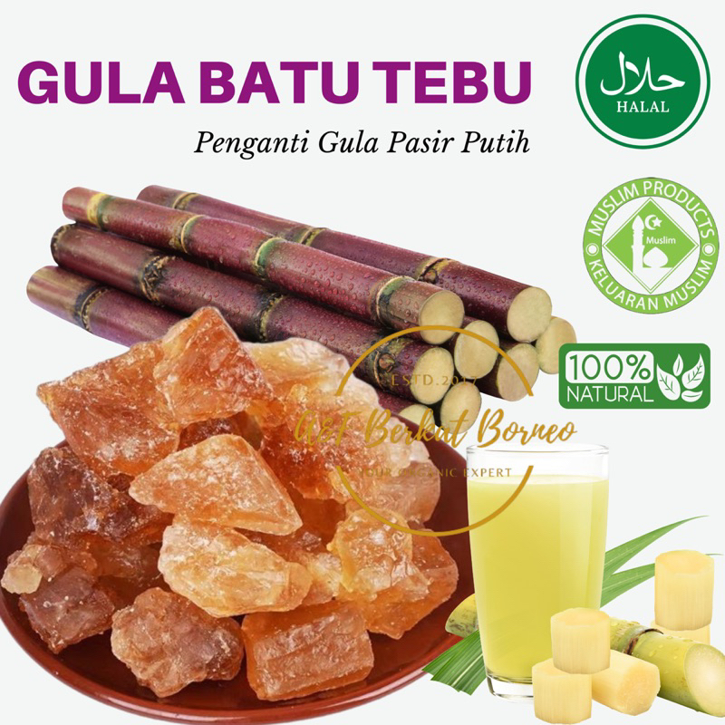 Gula Batu Tebu Asli 100% | ORGANIC NATURAL CANE | HALAL | Shopee Malaysia