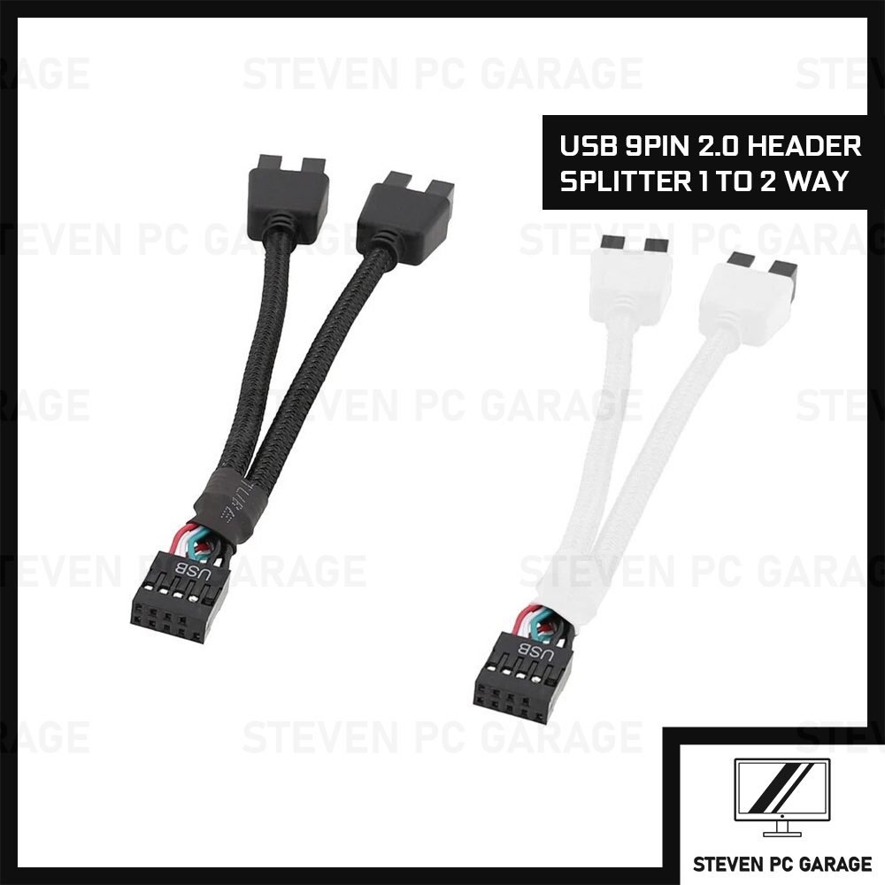 Motherboard USB 9Pin 2.0 Header Braided Splitter Interface 1 to 2 Way ...