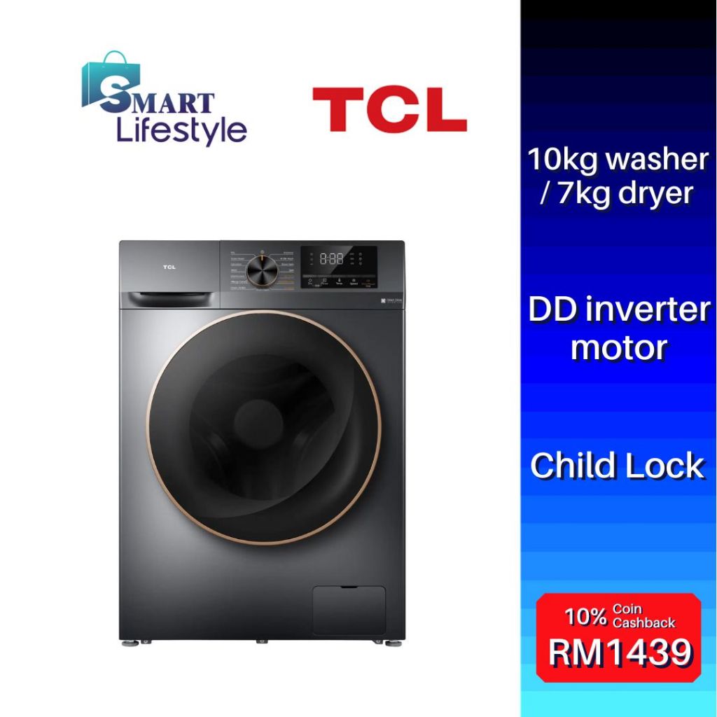 [FREE SHIPPING] TCL Front Load Washer Dryer 10kg/7kg with Child Lock DD ...