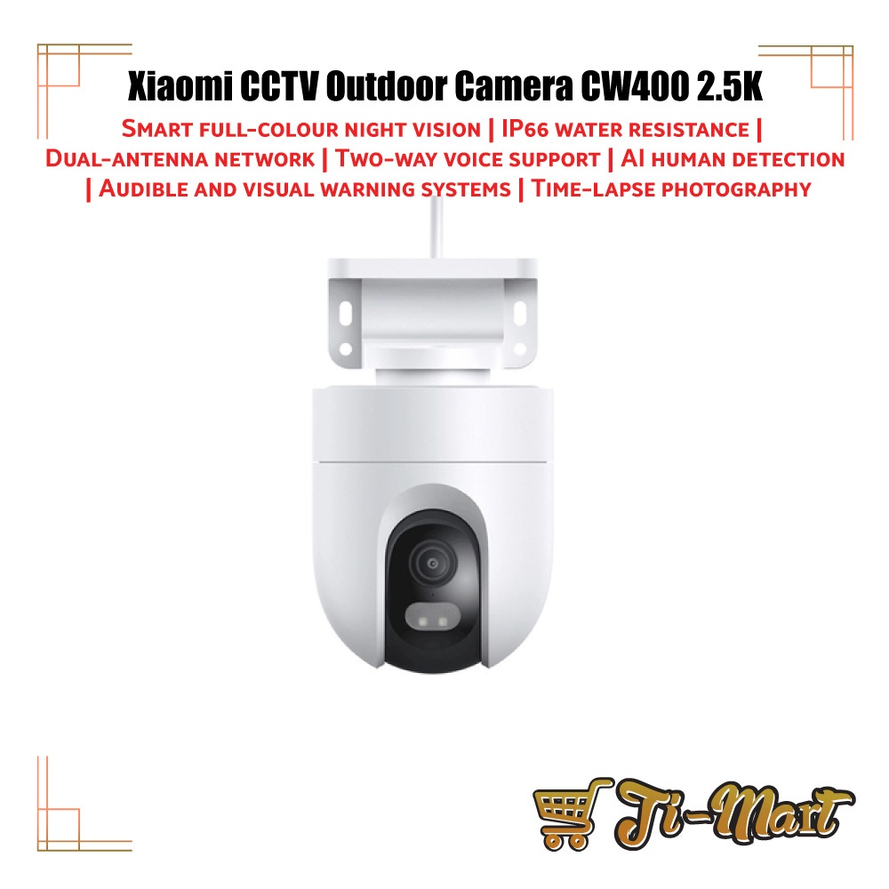 Xiaomi CCTV Outdoor Camera CW400 2.5K [IP66 water resistance | Dual ...