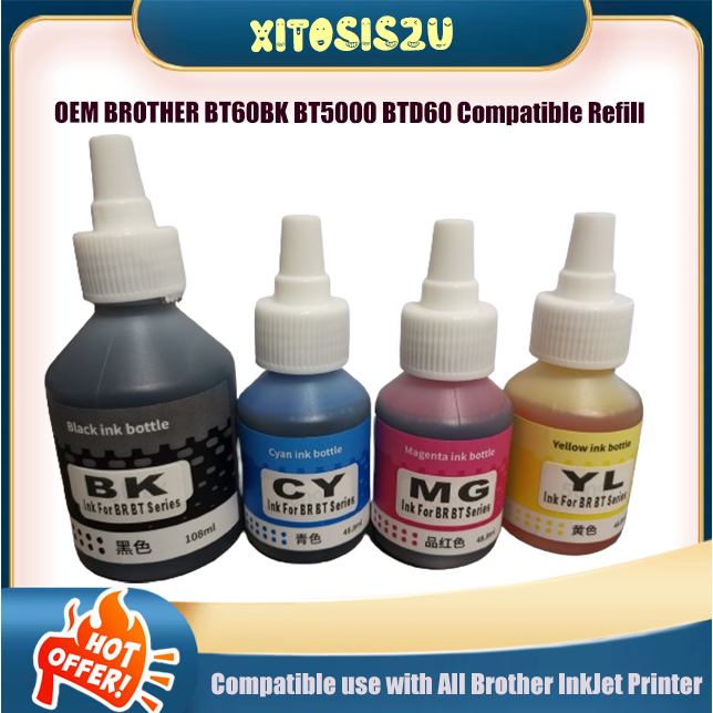 OEM BROTHER BT60BK BT5000 BTD60 Compatible Refill MFC DCP T310 T510W T710W T810W T910dw T300 ...