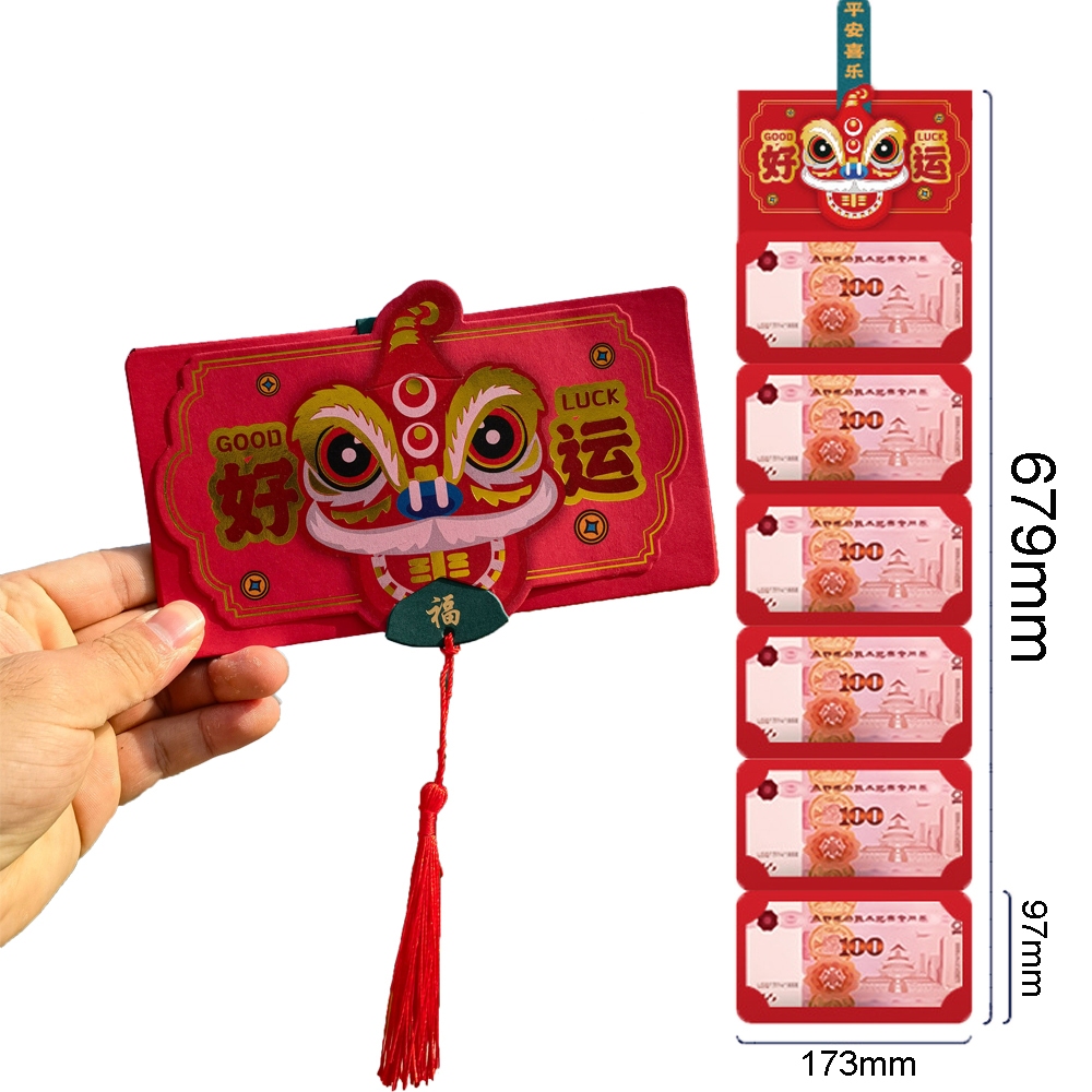 2024 Dragon Angpow CNY Chinese New Year Creative Card Slot Folding Red ...