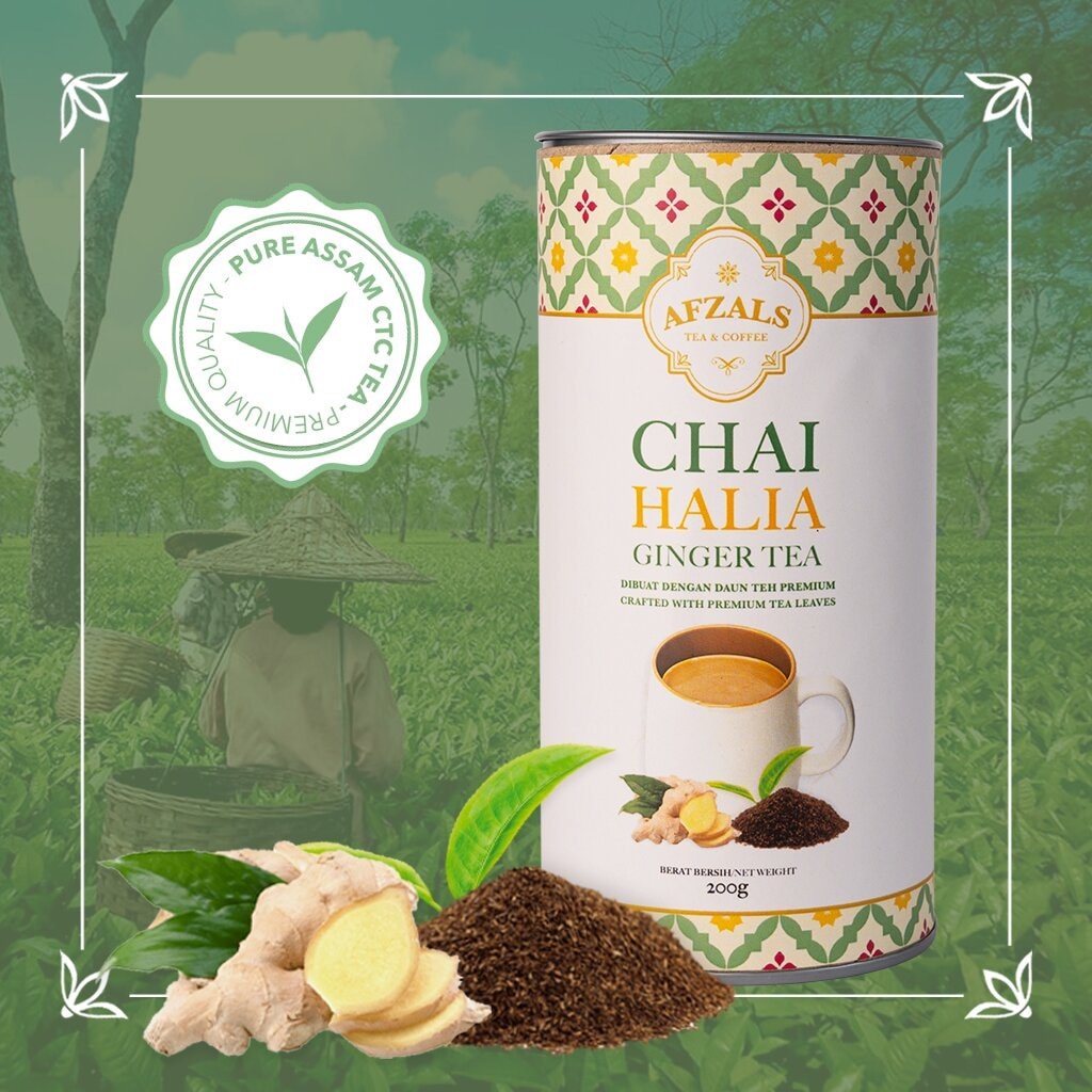 AFZALS Ginger Chai Tea 200g/Teh Halia (Premium Assam CTC Black Tea with ...