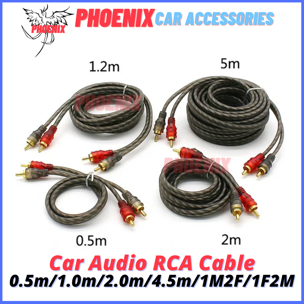 HIGH QUALTY COPPER CAR AUDIO RCA CABLE STEREO AMPLIFIER WOOFER EQUALIZER SPEAKER CABLE 1.0M 2.5M ...