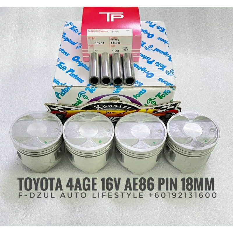 Toto Piston Toyota 4AGE 16V AE86 Pin 18MM With Piston Ring | Shopee ...