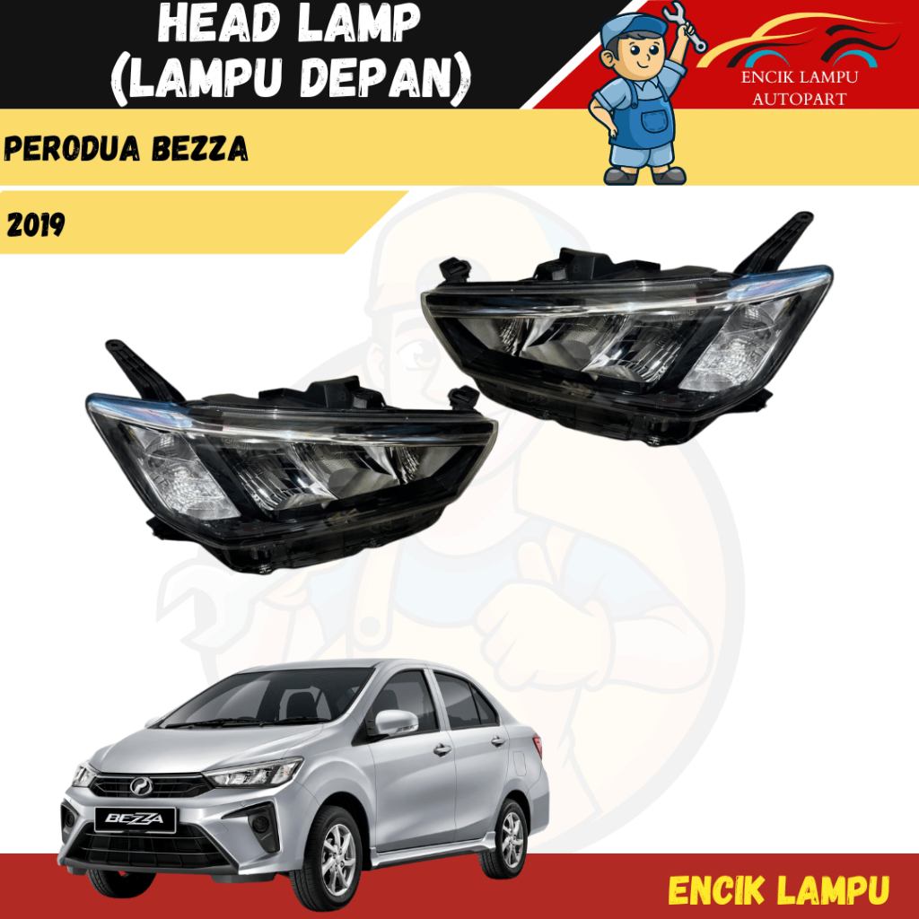 Original Head Lamp Lampu Depan Perodua Bezza 2020 Original & Oem 100% ...