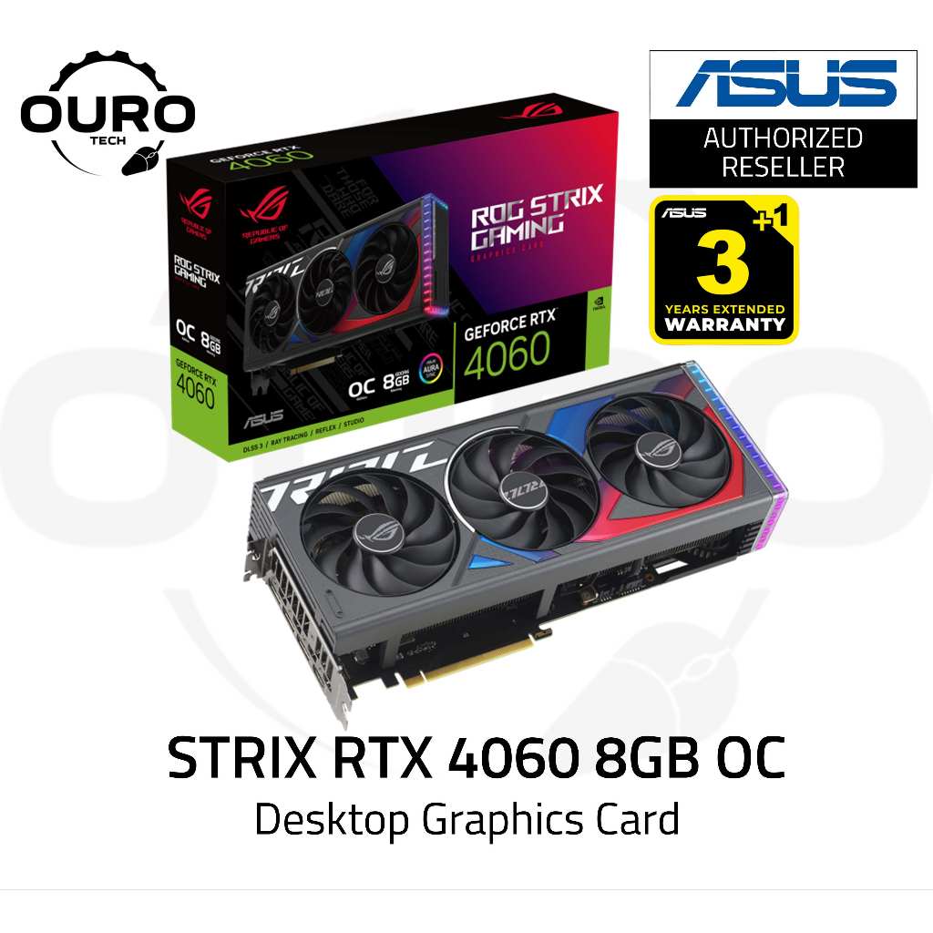 ASUS ROG STRIX RTX 4060 OC EDITION 8GB GDDR6 RGB TRIPLE FAN | GAMING ...