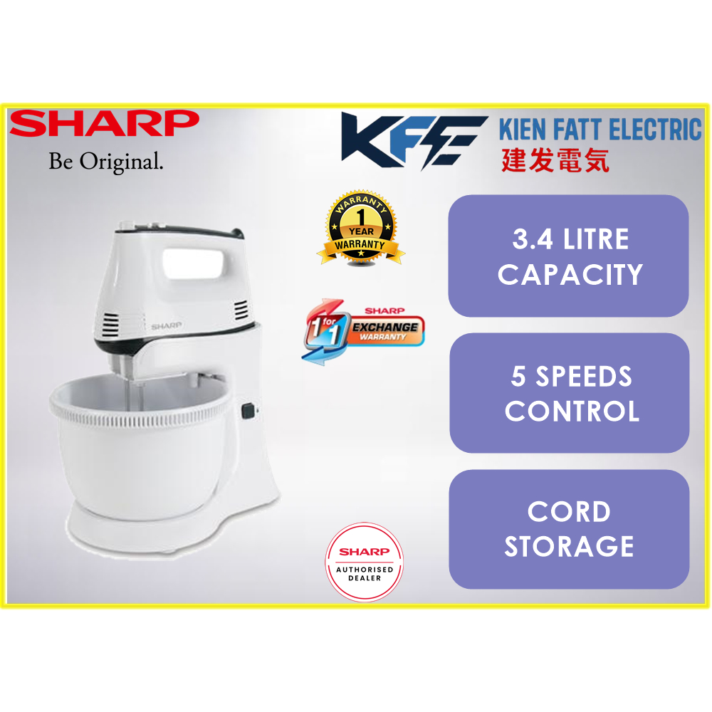 Sharp 300 Watt Stand/Hand Mixer 3.4 Litre EMS60WH | Shopee Malaysia
