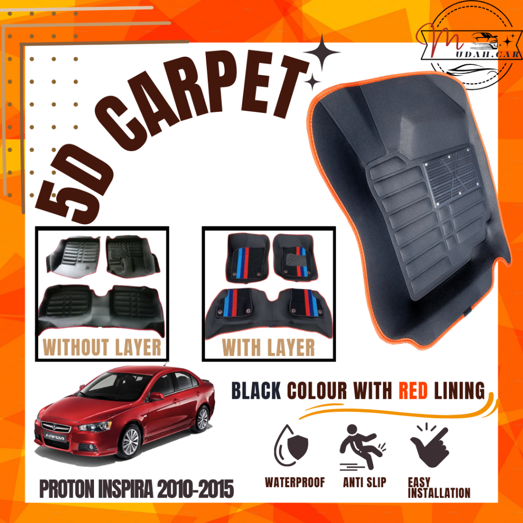 Proton Inspira ( 2010-2015 ) / Mitsubishi Lancer 5D Car Carpet OEM with ...