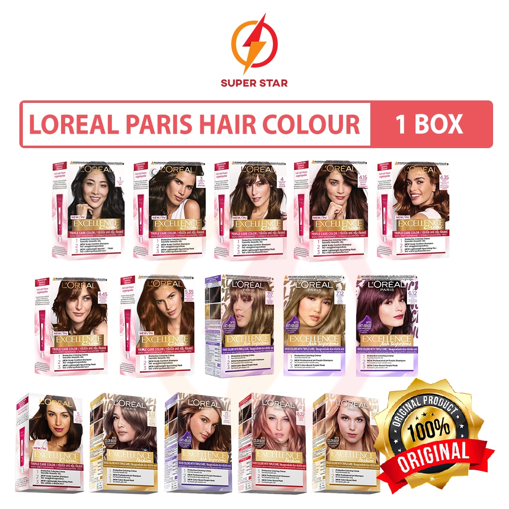 Loreal Paris Excellence Hair Color / Pewarna Rambut 1 Box | Shopee Malaysia