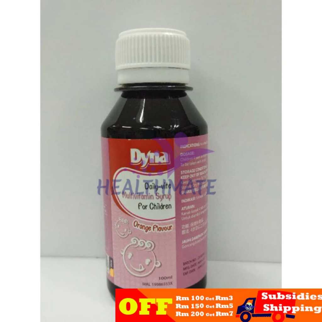 [EXP1/24]Dyna Daily-Vite Multivitamin Syrup For Children Orange Flavour ...