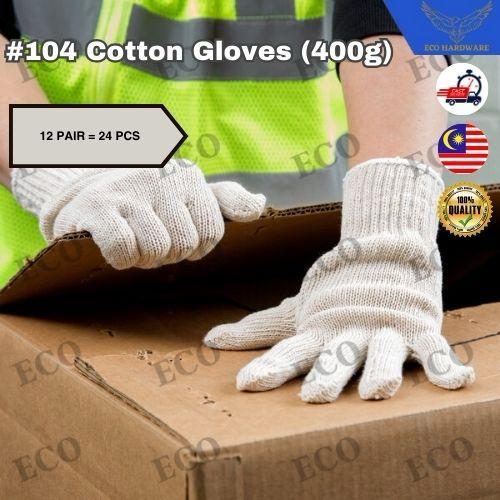 #B104 Cotton Knitted Safety Hand Gloves Sarung Tangan Glove Kain 12 ...