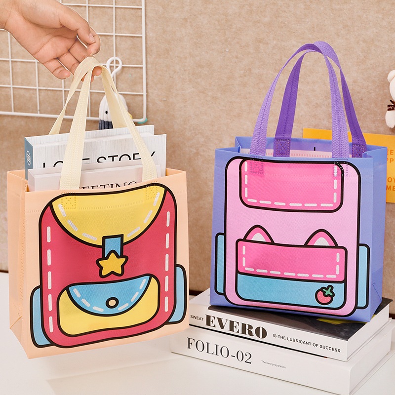 Non Woven Hand Carry Bag Kids Colourful Storage Bags Foldable | Shopee ...